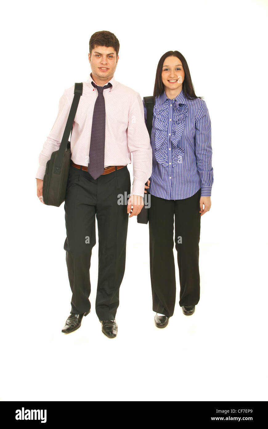 People Walking Front View