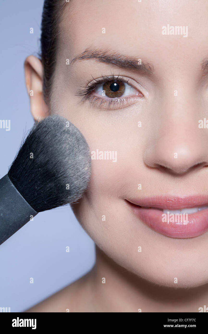 Step by Step Make Up Before and After Female brunette hair off her face ...