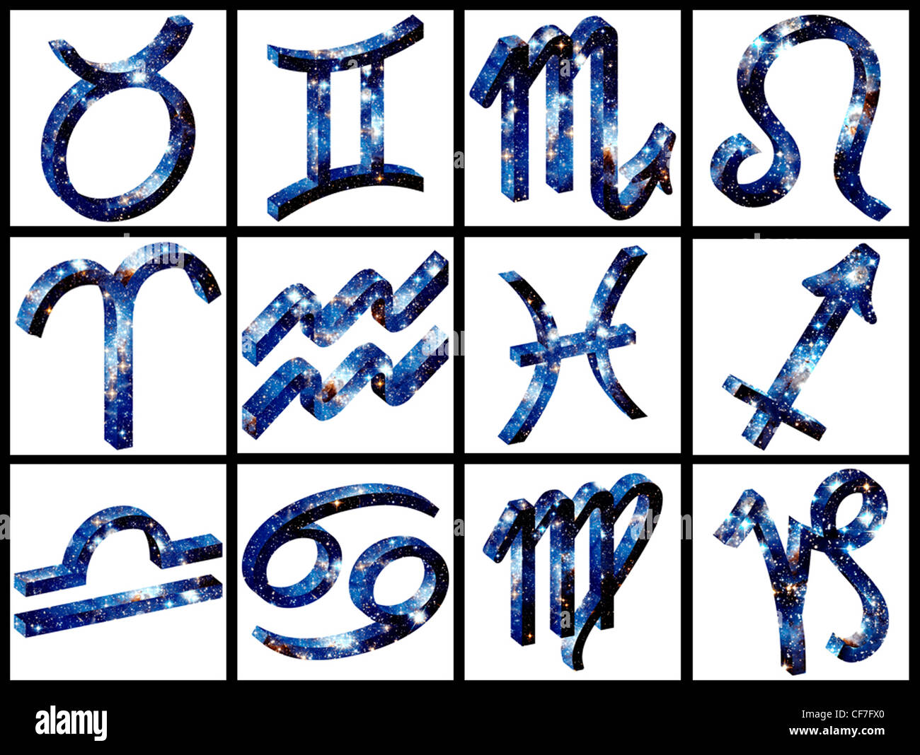 Illustrated star signsA set of night sky astrological star signs Stock ...