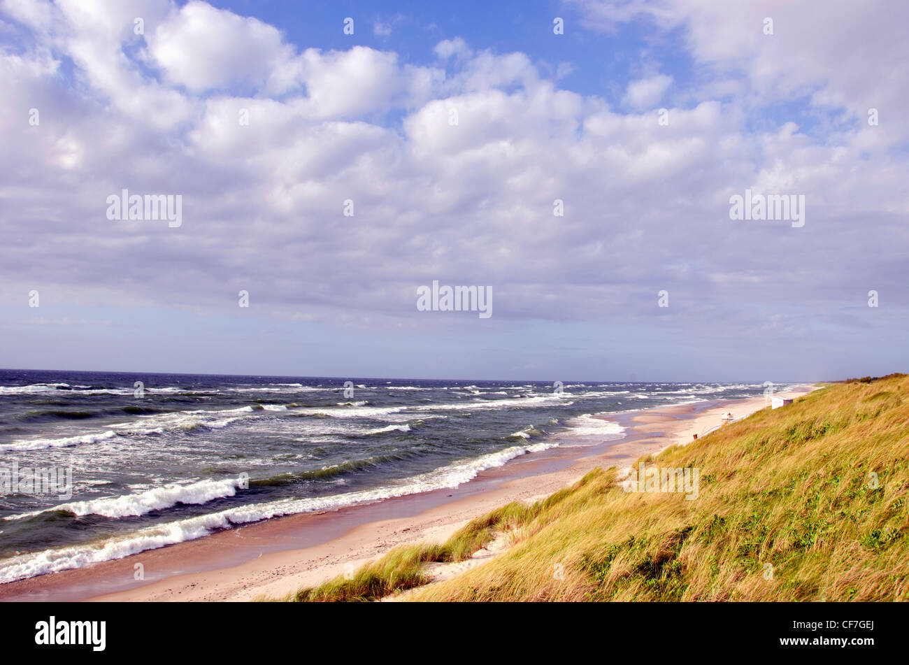 Baltic sea landscape with clouds and waves Stock Photo - Alamy