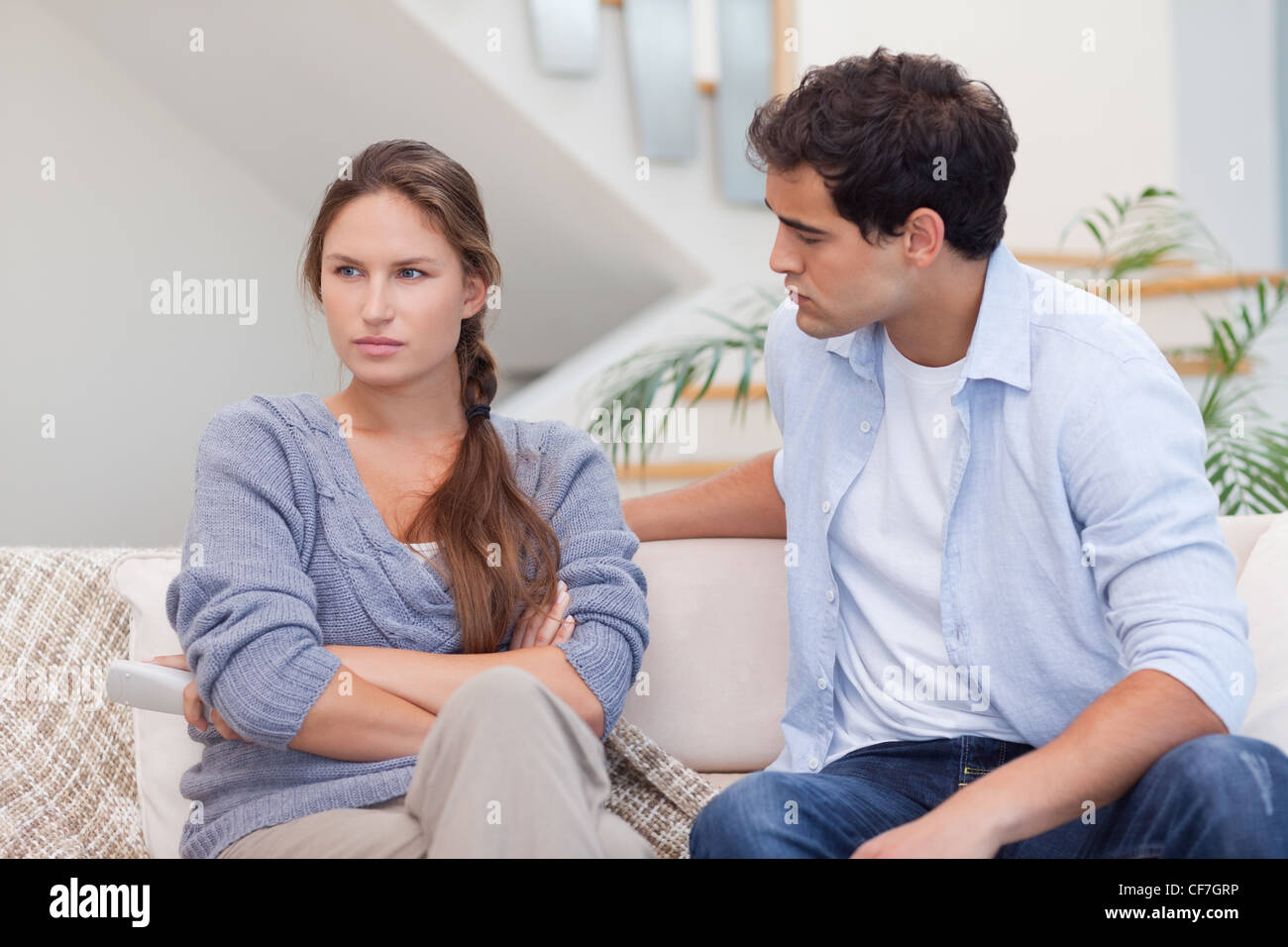 Woman being mad at her boyfriend Stock Photo - Alamy