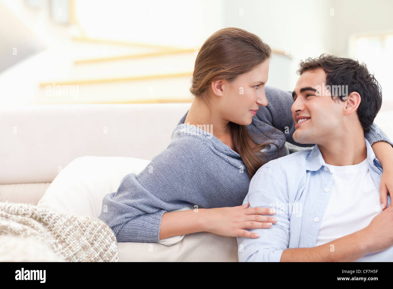 Lovely couple hugging Stock Photo - Alamy
