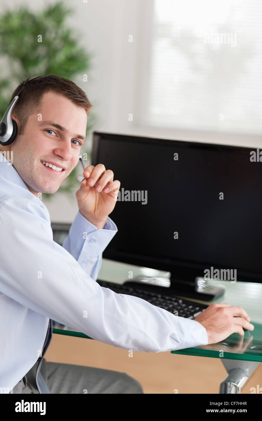 Shadowing a friendly call center agent Stock Photo - Alamy