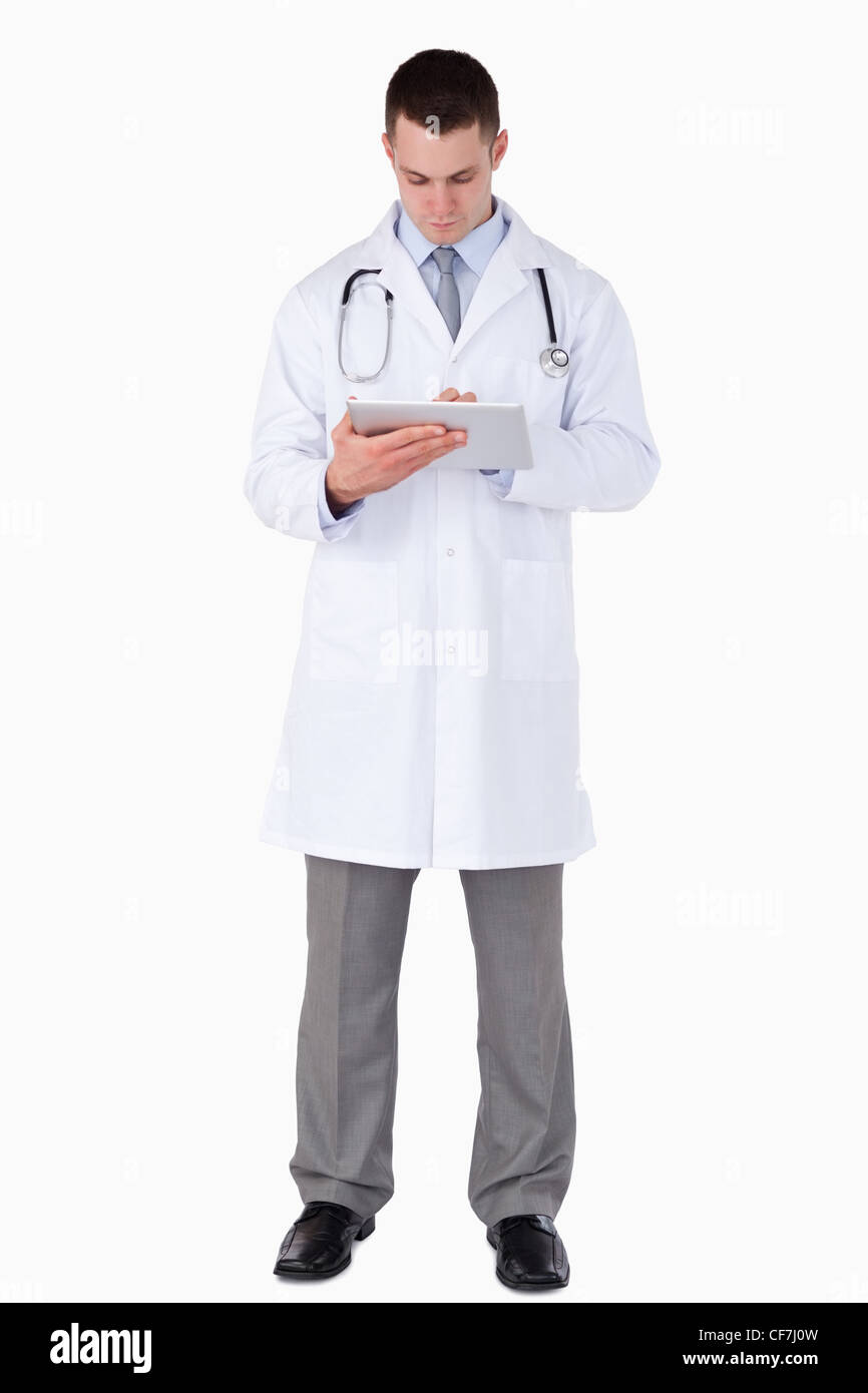 Doctor using touch screen computer Stock Photo - Alamy