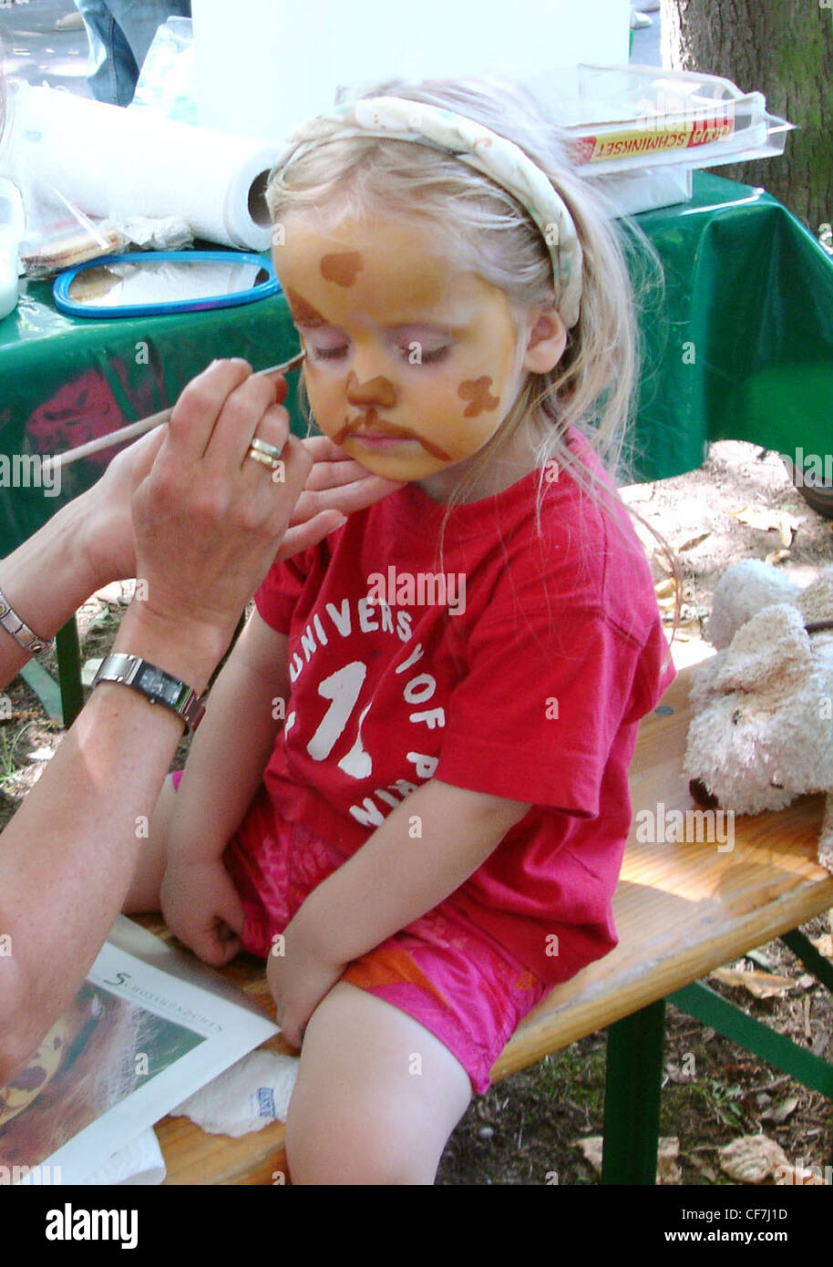 Step by step face painting Step Adding brown spots to cheeks and ...