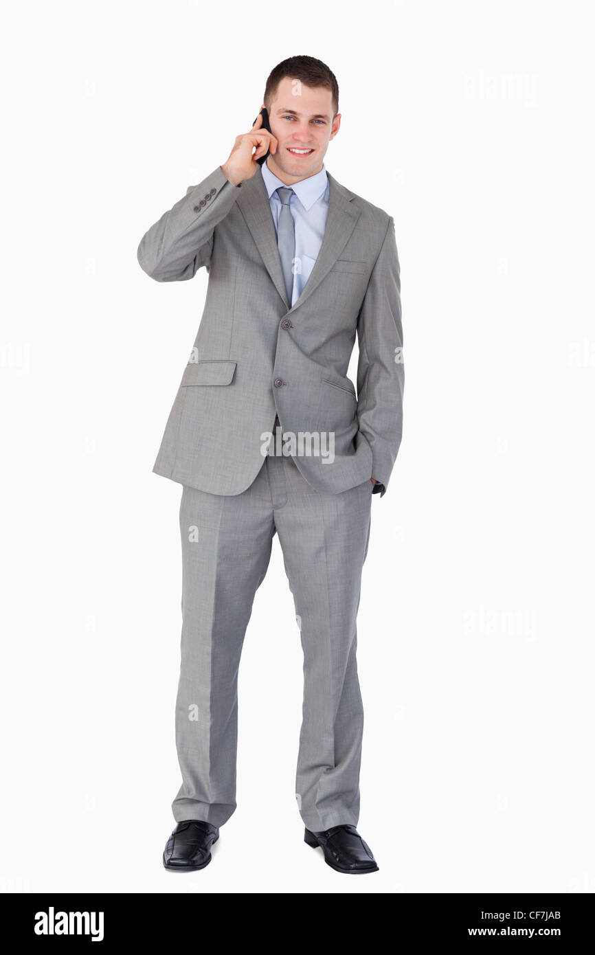 Cellphone businessman on call Cut Out Stock Images & Pictures - Alamy