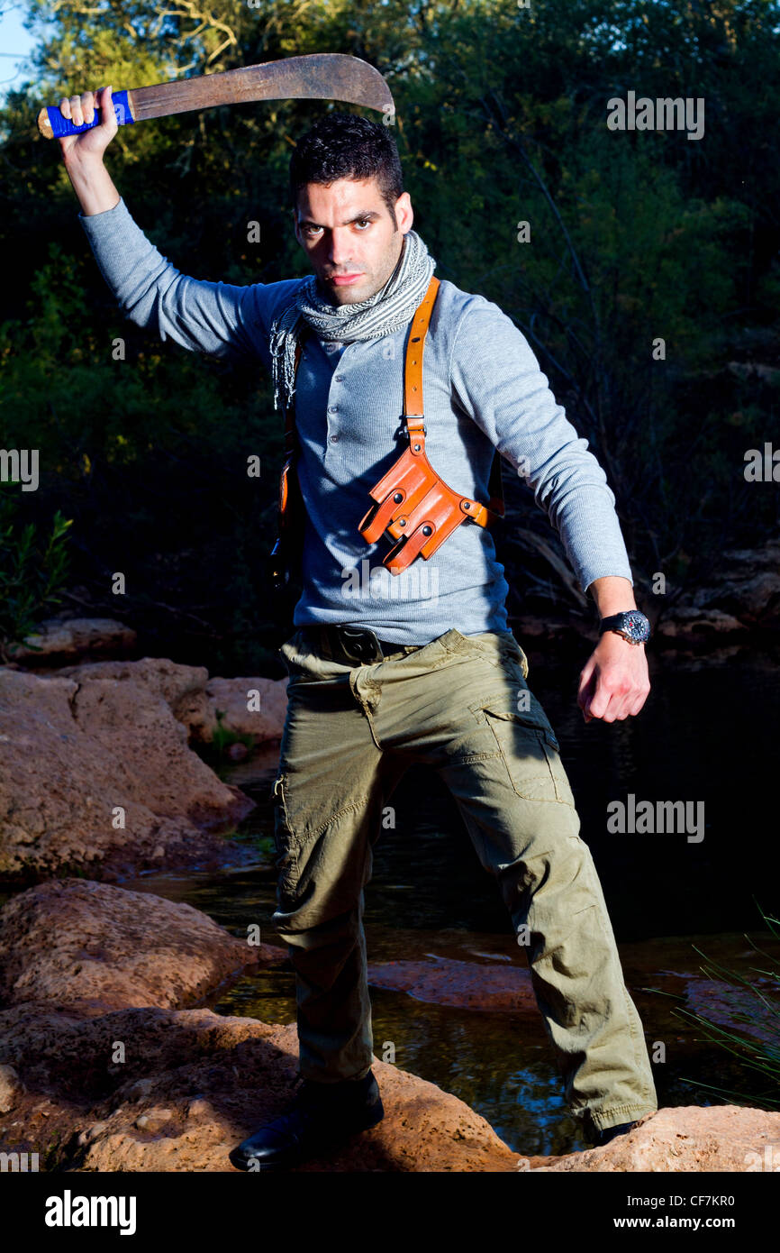 Machete jungle man hi-res stock photography and images - Alamy