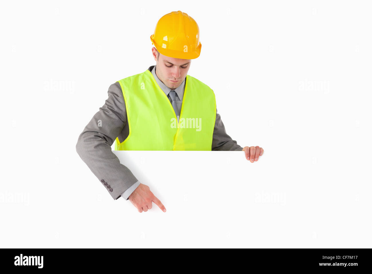 Builder pointing Cut Out Stock Images & Pictures - Alamy