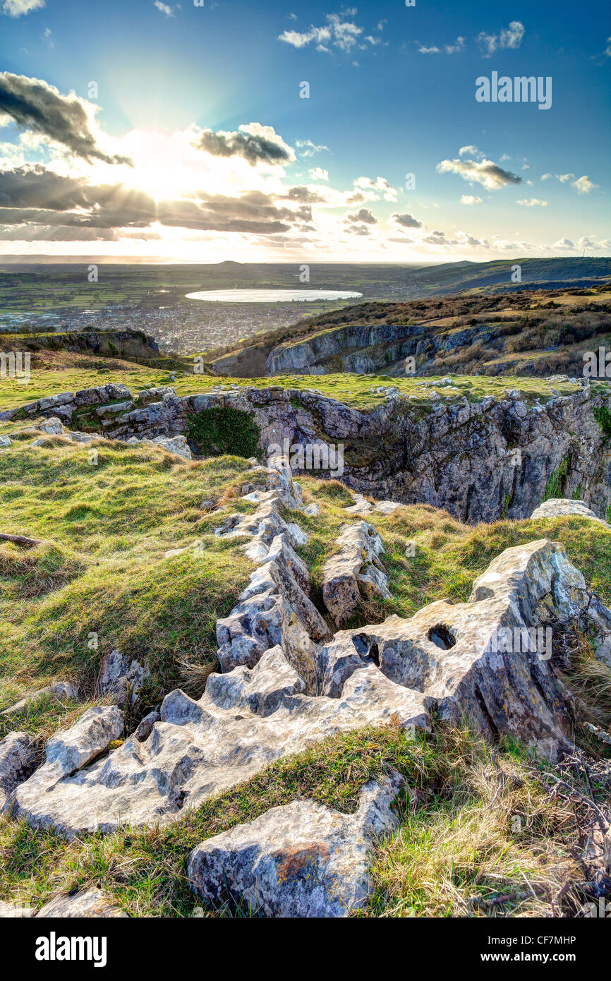 View of reservoir from Cheddar Gorge, Somerset, United Kingdom Stock ...