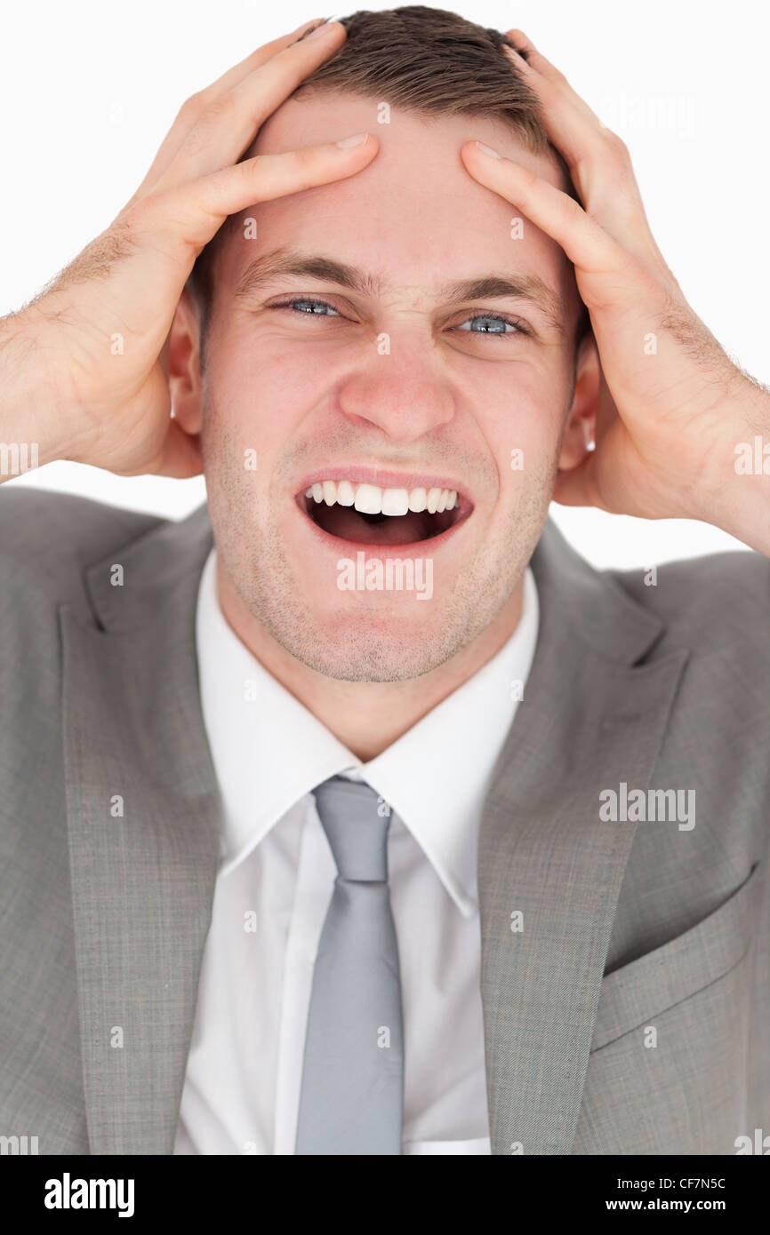 Portrait of a stressed businessman Stock Photo - Alamy