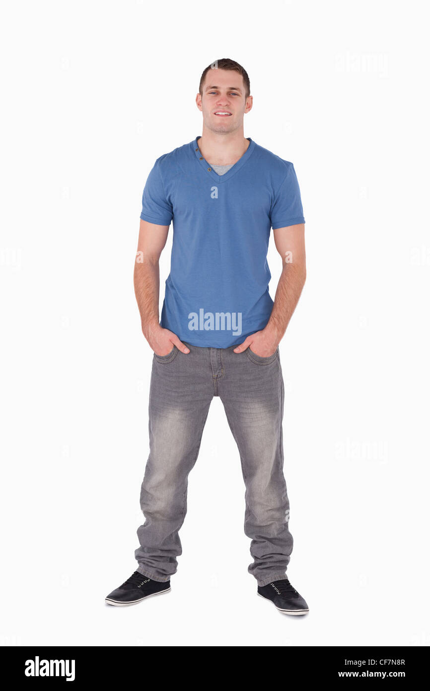 Portrait of a smiling man standing up Stock Photo - Alamy