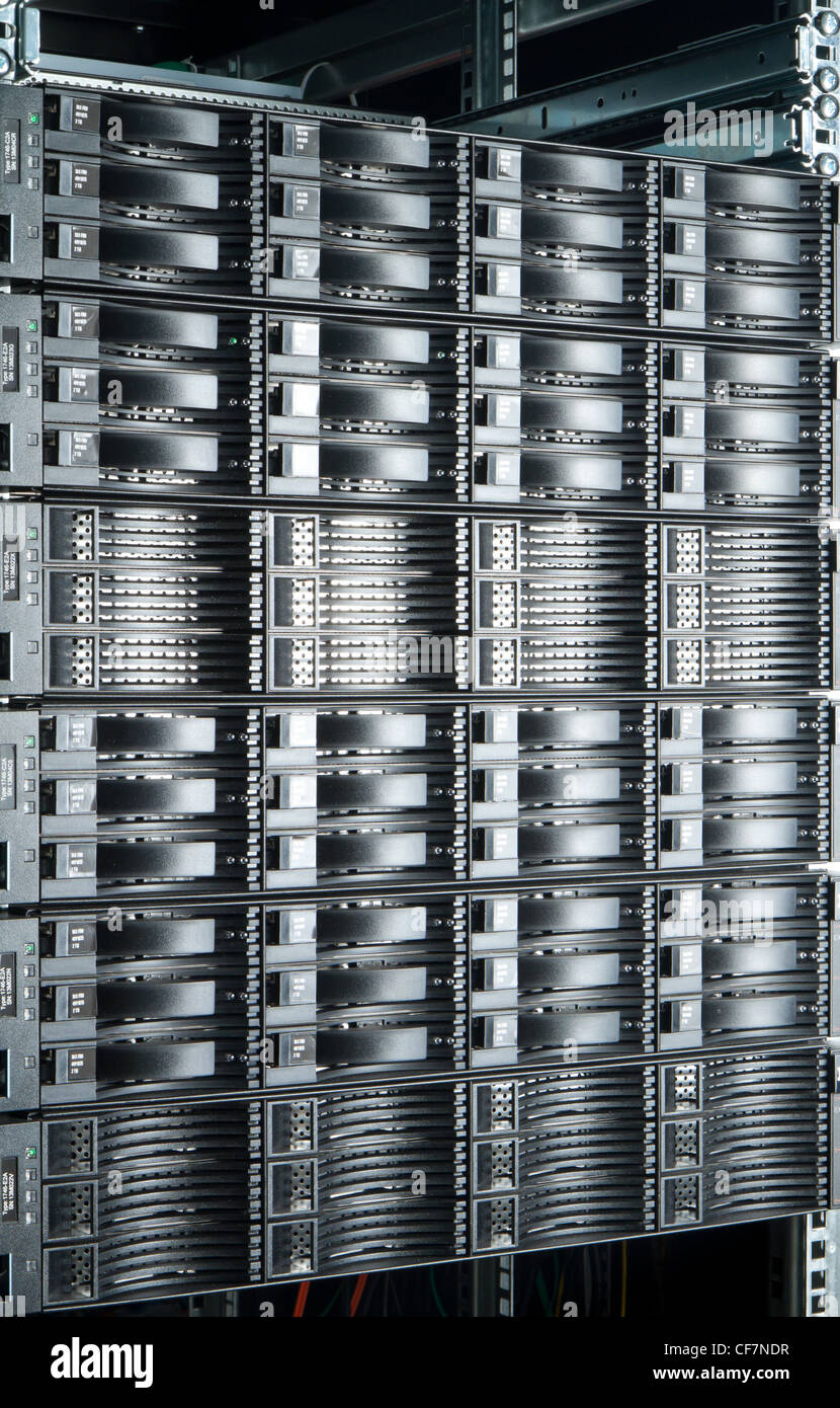 detail of data center with hard drives Stock Photo - Alamy
