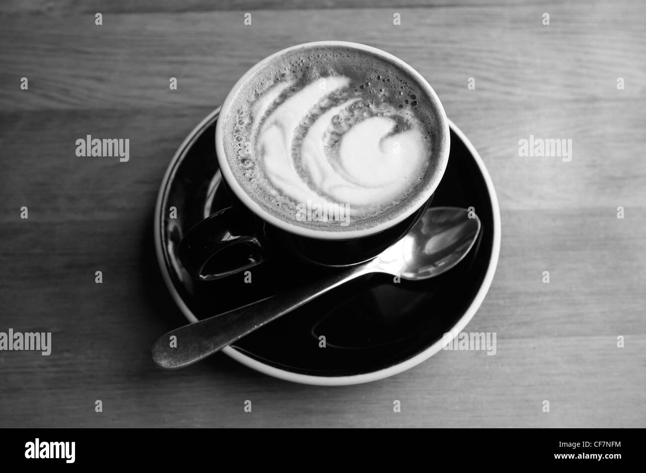 Flat White Coffee with Standard or Simple Rosetta Artistic Design in ...
