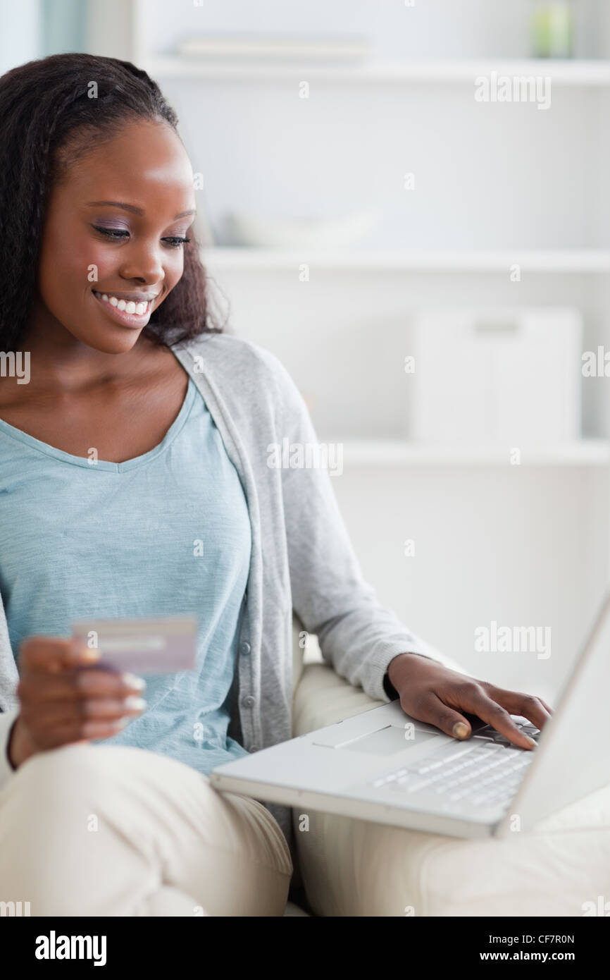 Close up of woman shopping online Stock Photo - Alamy