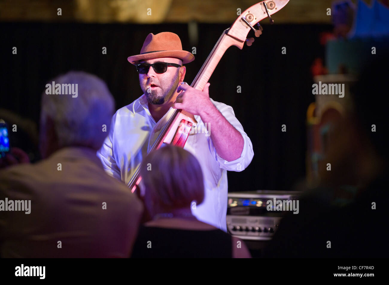 Ace of Cakes Duff Goldman playing string bass performance at AVAM in ...