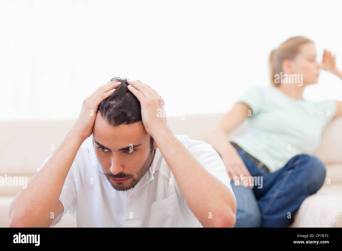 Upset couple mad at each other Stock Photo - Alamy