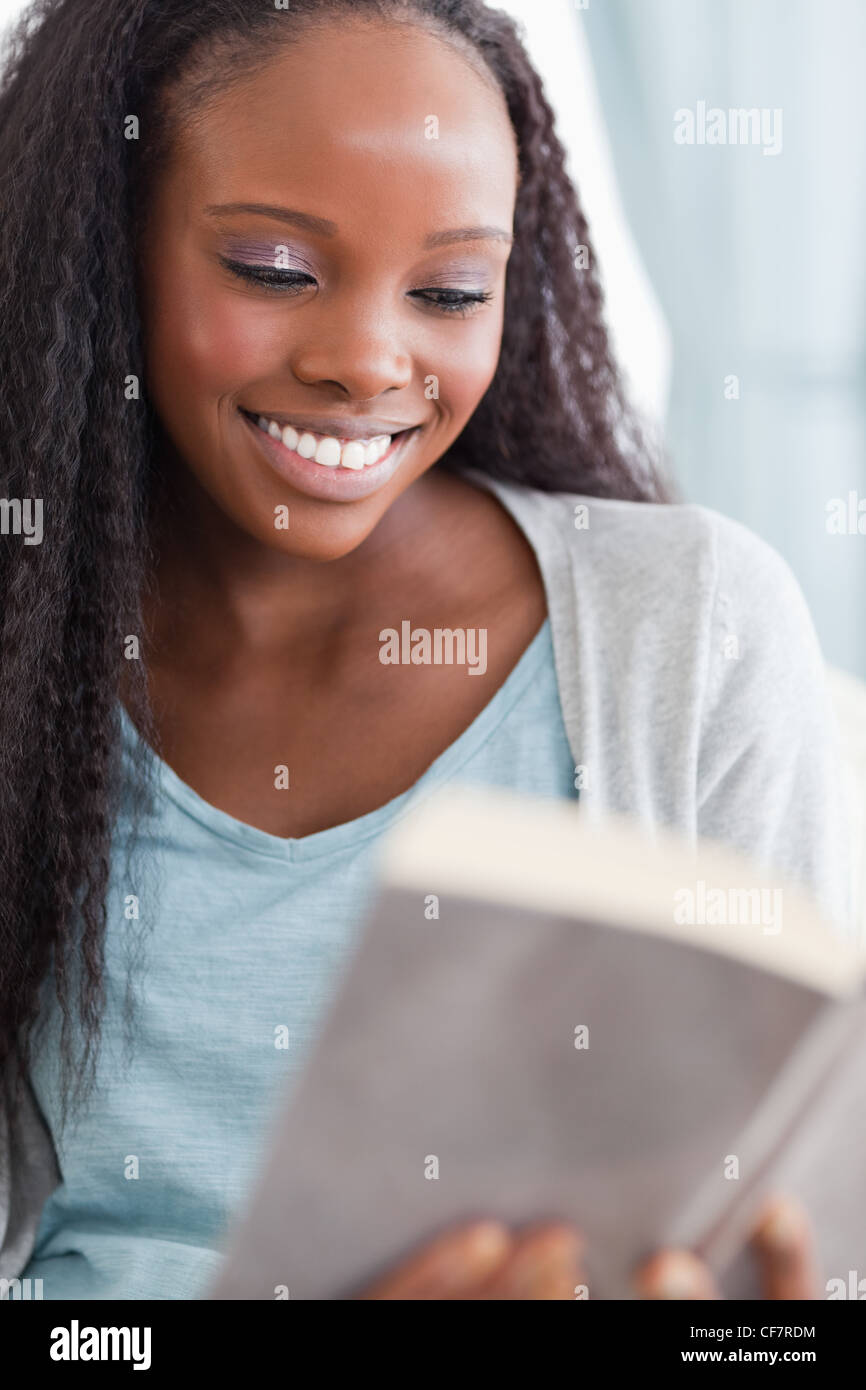 Close up of woman reading a book Stock Photo - Alamy