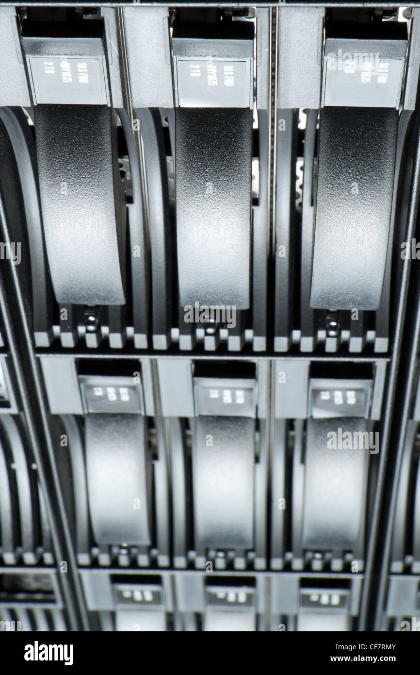 detail of data center with hard drives Stock Photo - Alamy