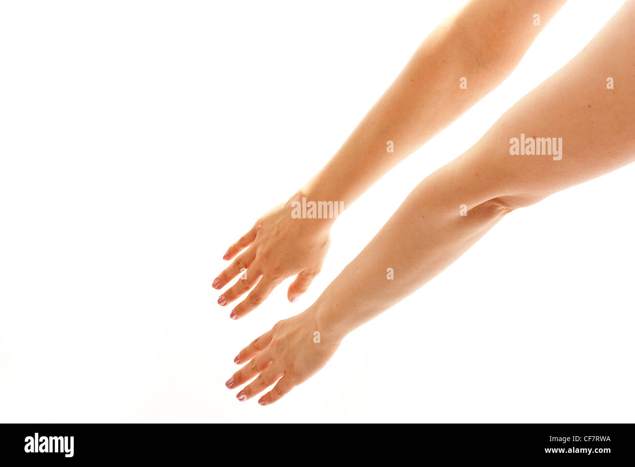 beautiful girls hands. Isolated on a white background Stock Photo - Alamy