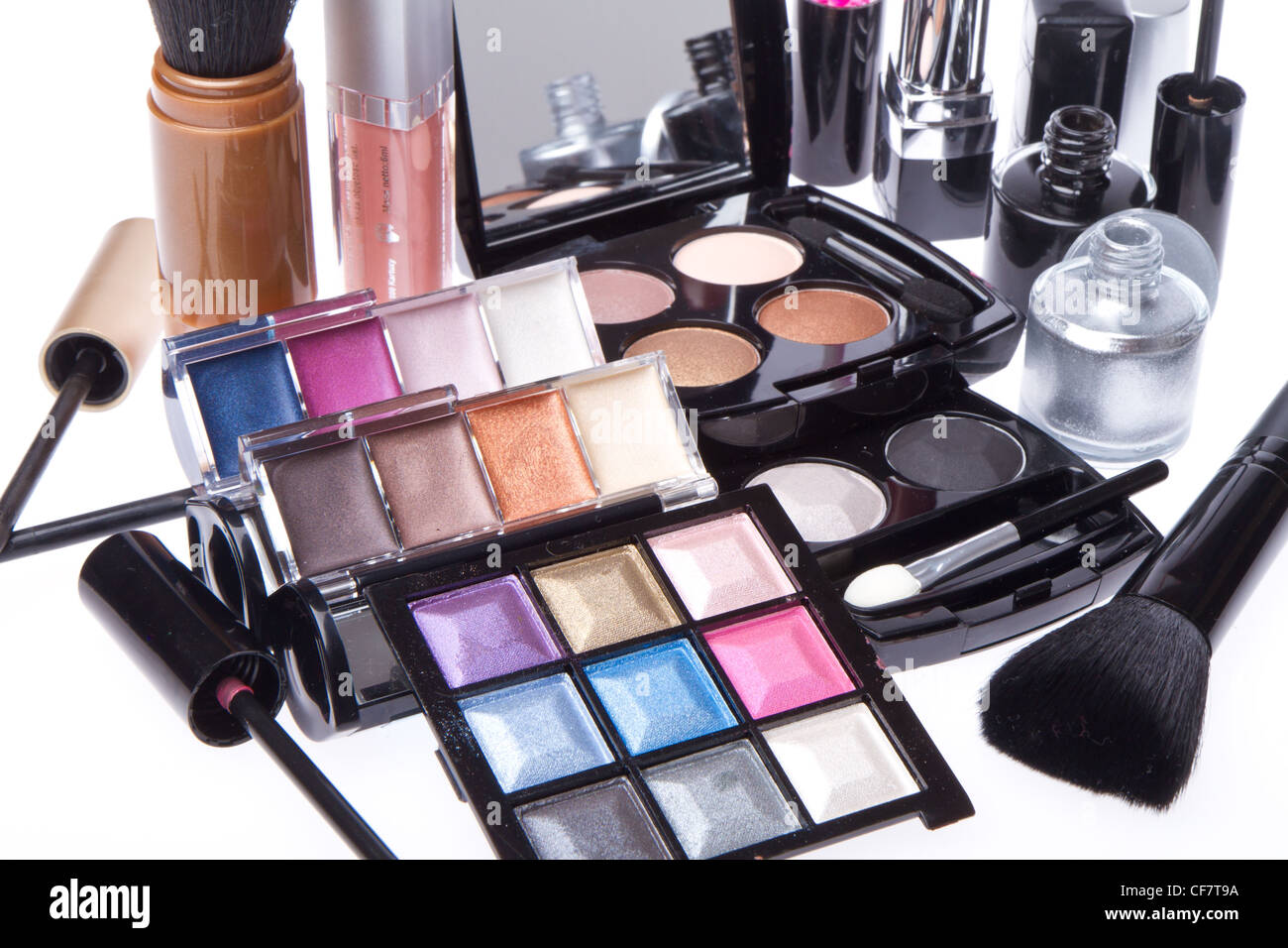 makeup set isolated on white background Stock Photo - Alamy