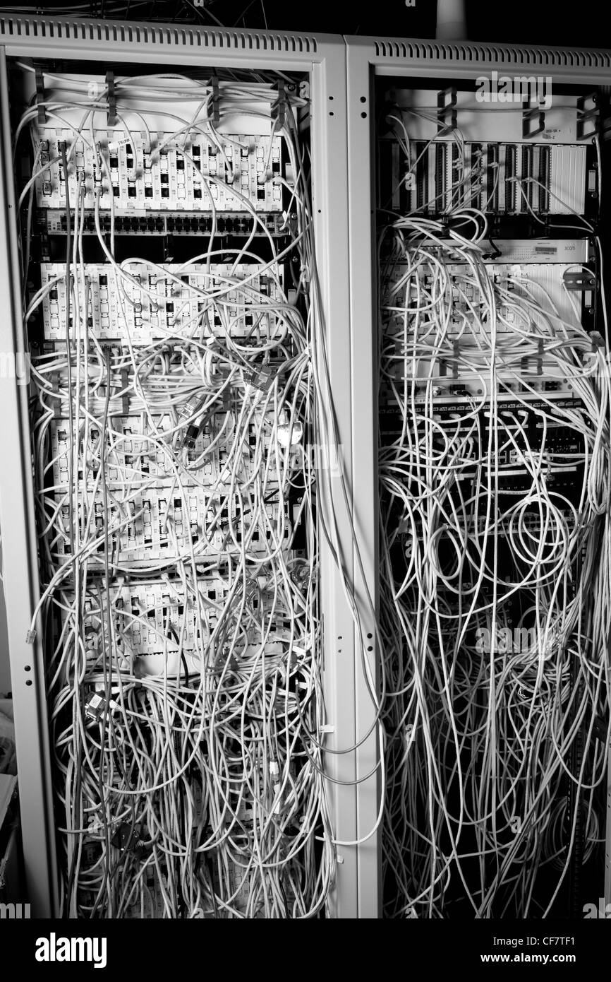 Network concept communication internet Black and White Stock Photos ...