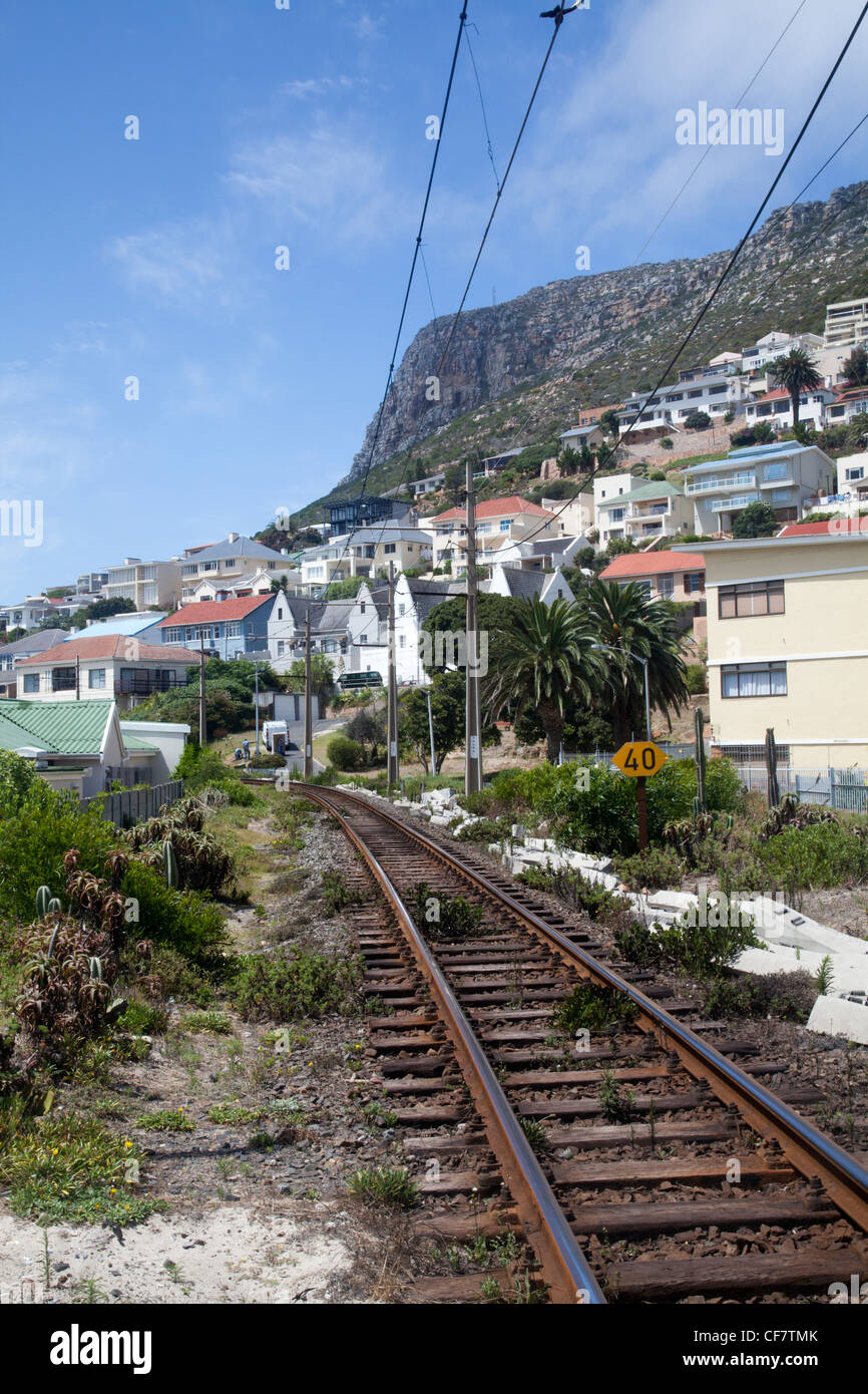 Train Tracks through Fish Hoek in Cape Town Stock Photo - Alamy