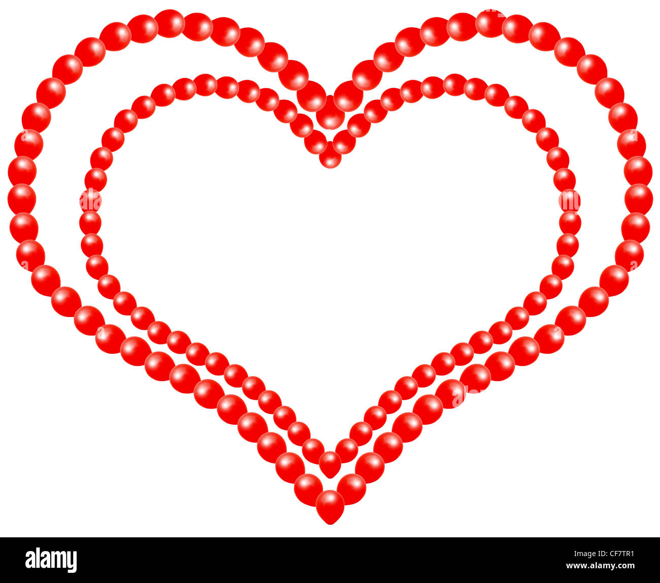 Valentine's day heart frame design with room for text.Isolated on white ...