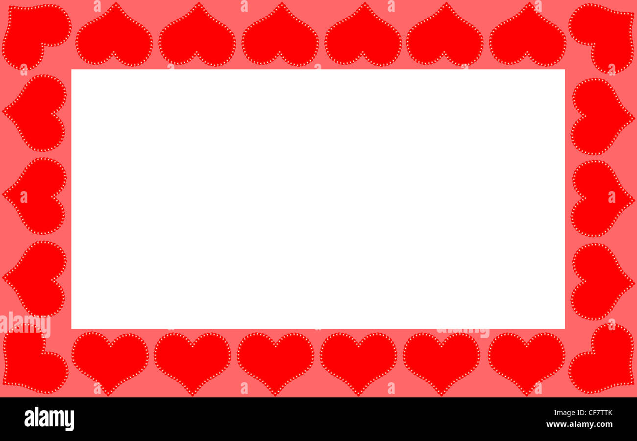 Valentine's day heart frame design with room for text.Isolated on white ...