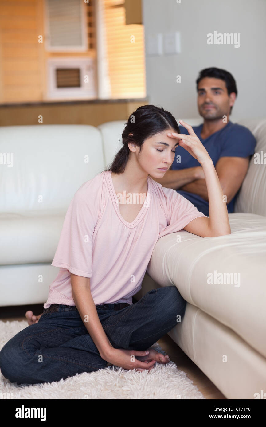 Portrait of a couple after an argument Stock Photo - Alamy