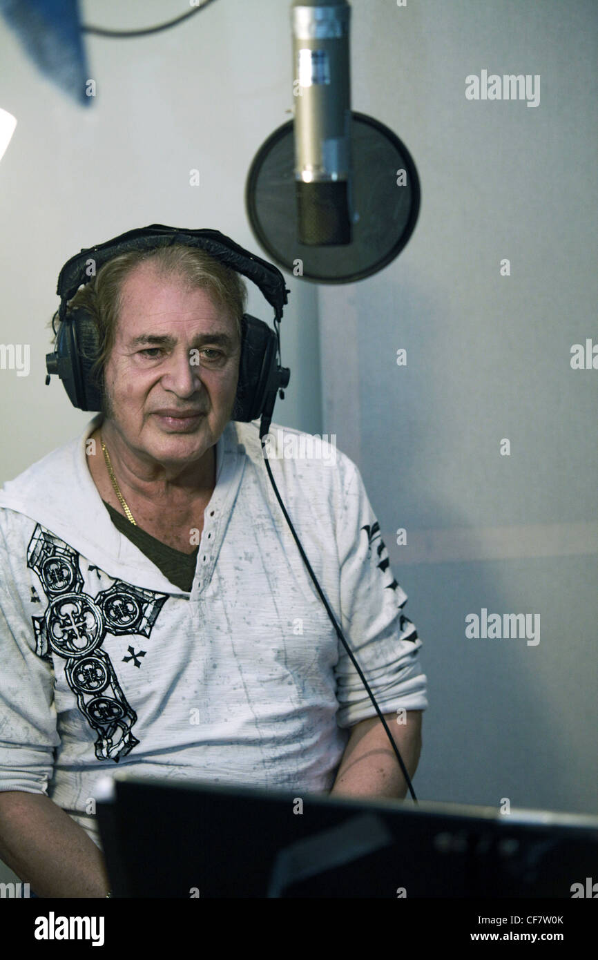 Engelbert Humperdinck UKs Eurovision entery singing in a recording ...