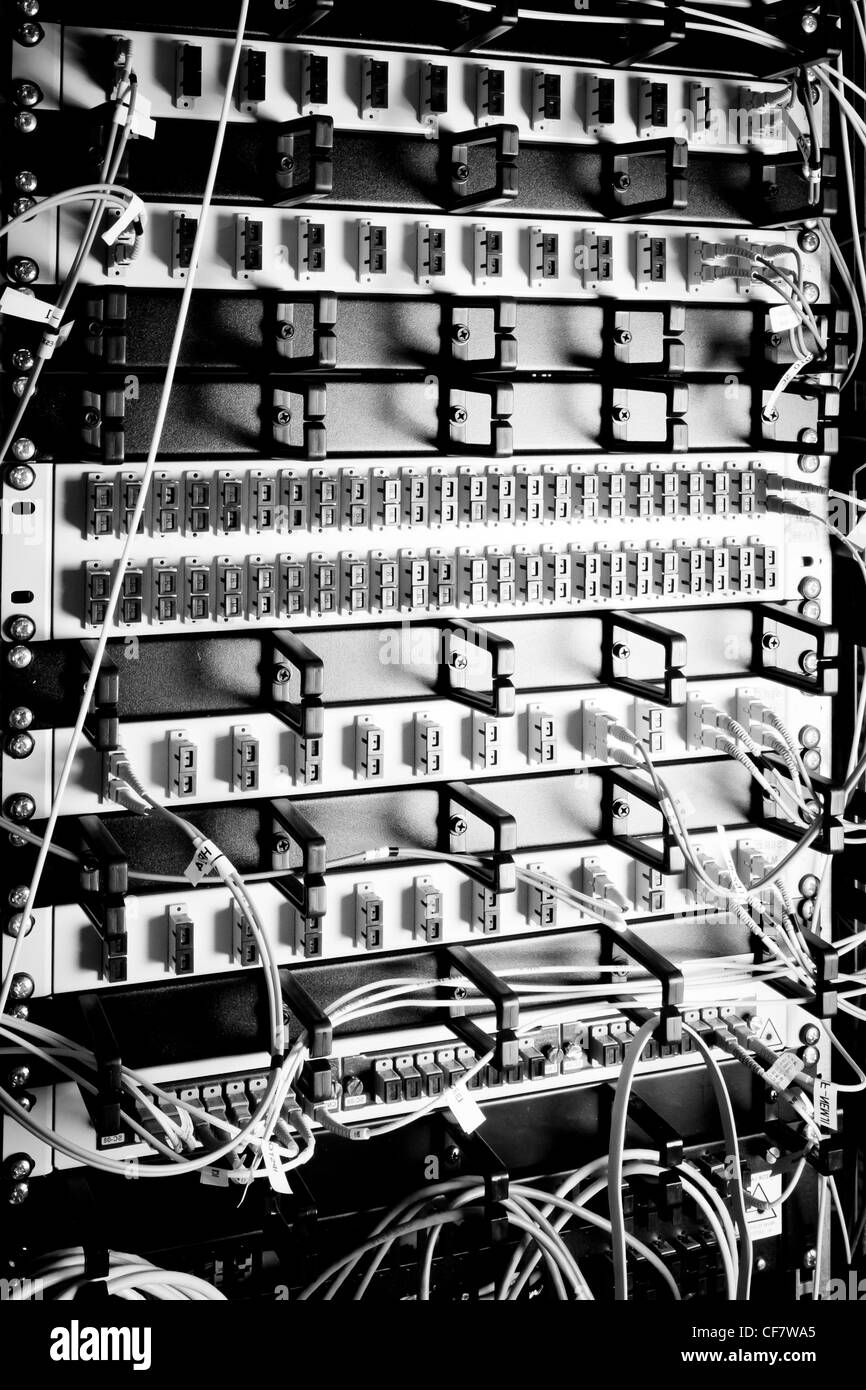 optic fiber hub as part of internet infrastructure Stock Photo - Alamy