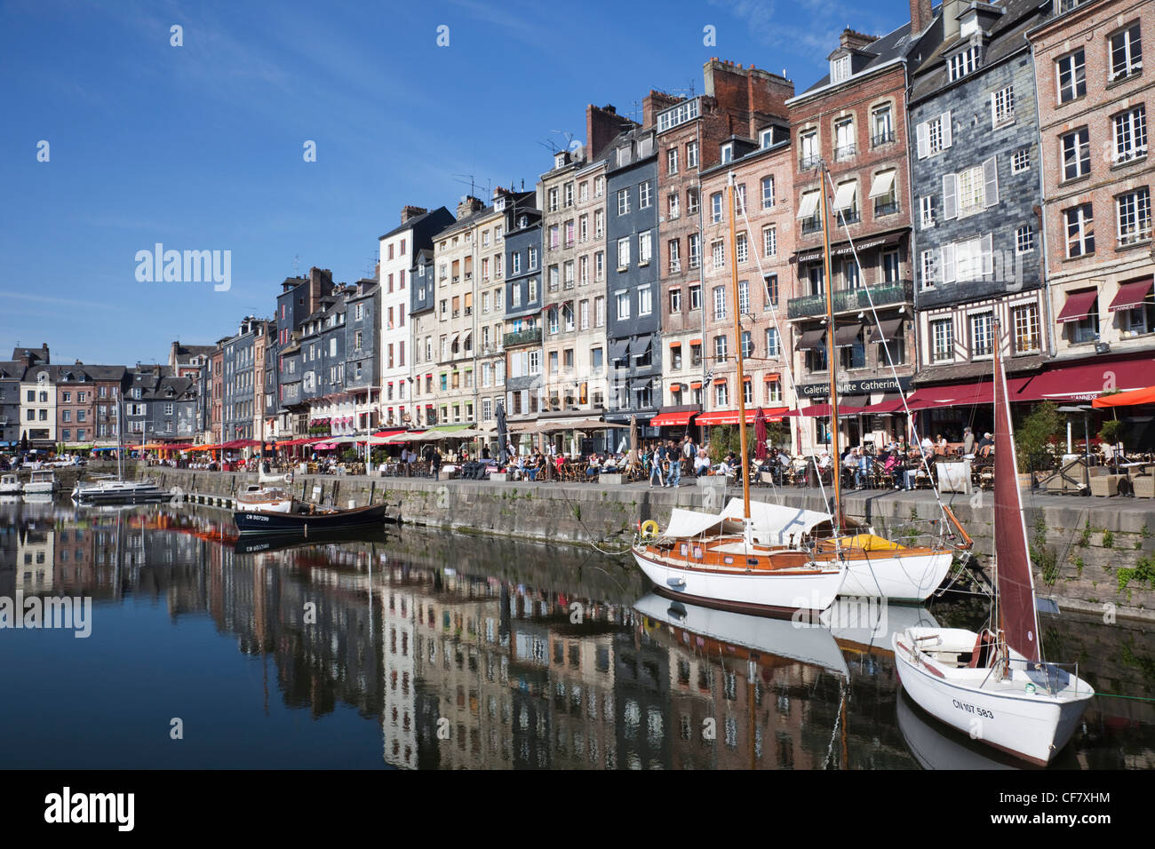 Europe, France, Normandy, Honfleur, Waterfront, Tourism, Travel ...