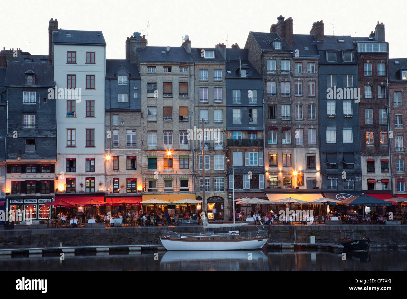 Europe, France, Normandy, Honfleur, Waterfront, Restaurant, Restaurants ...