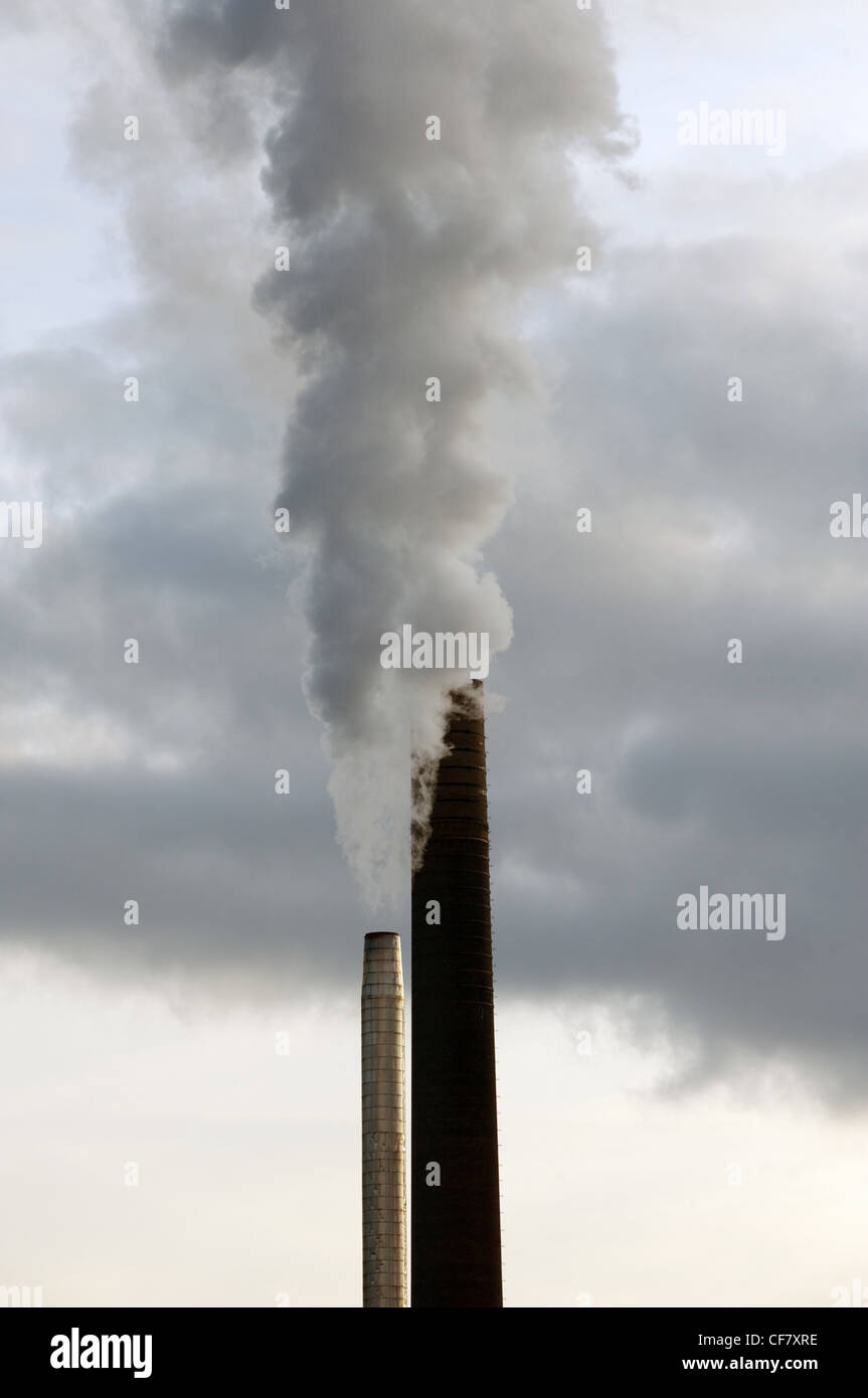 Smoking chimney, chemical factory Germany Stock Photo - Alamy