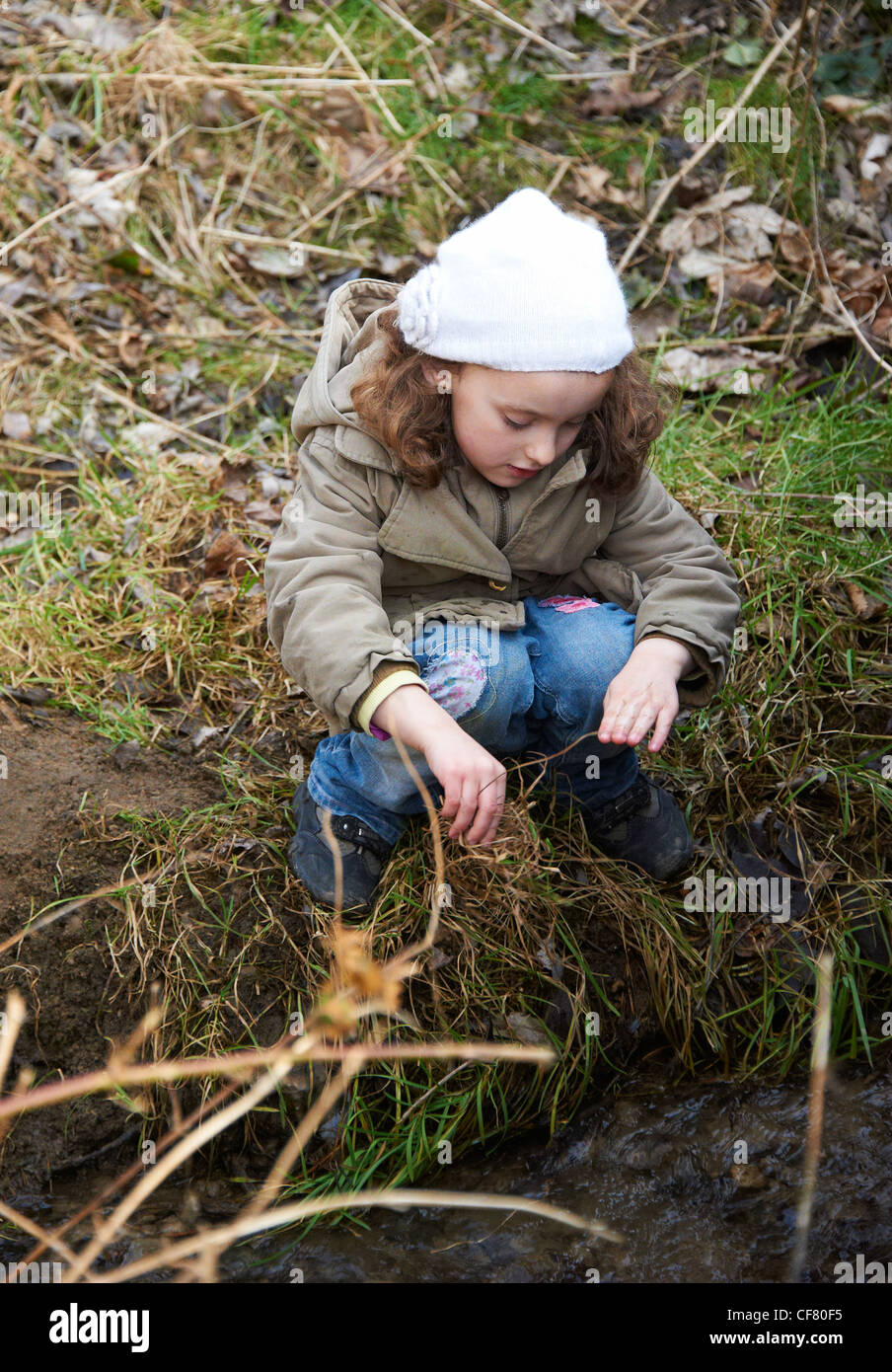 Children playing in autumn forest Stock Photo - Alamy