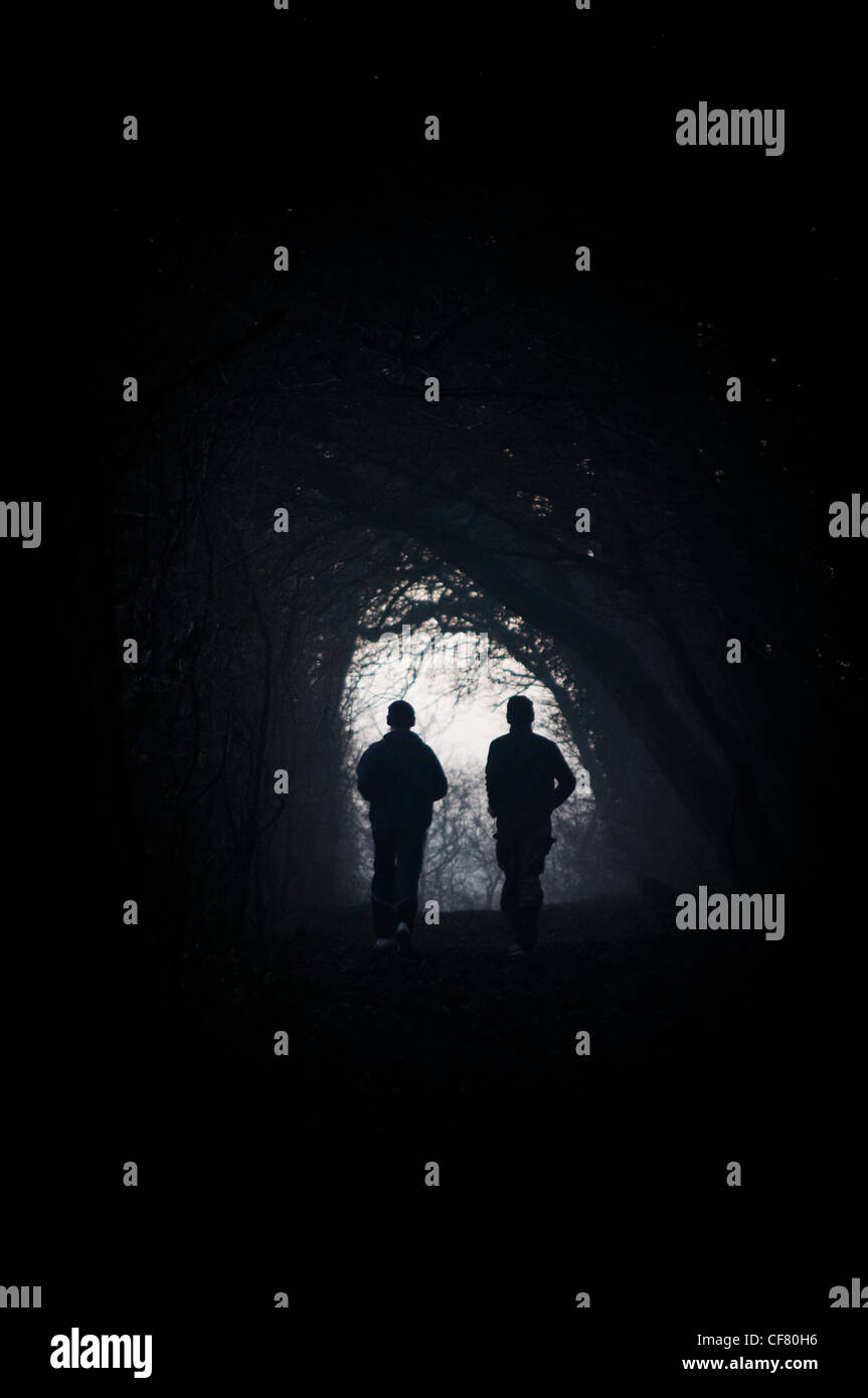 Jogging in the mist Stock Photo - Alamy