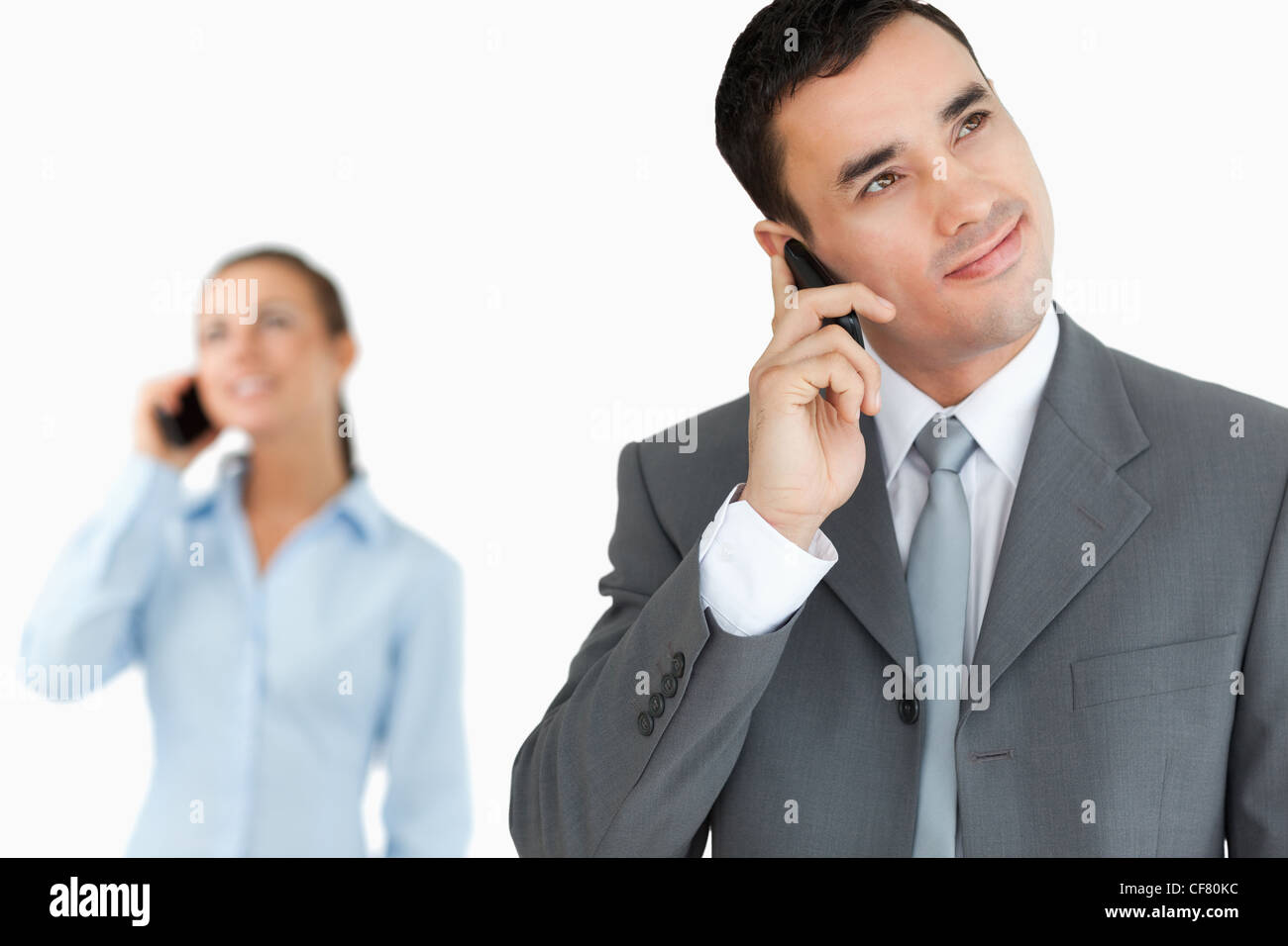 Business partners on the cellphone Stock Photo - Alamy