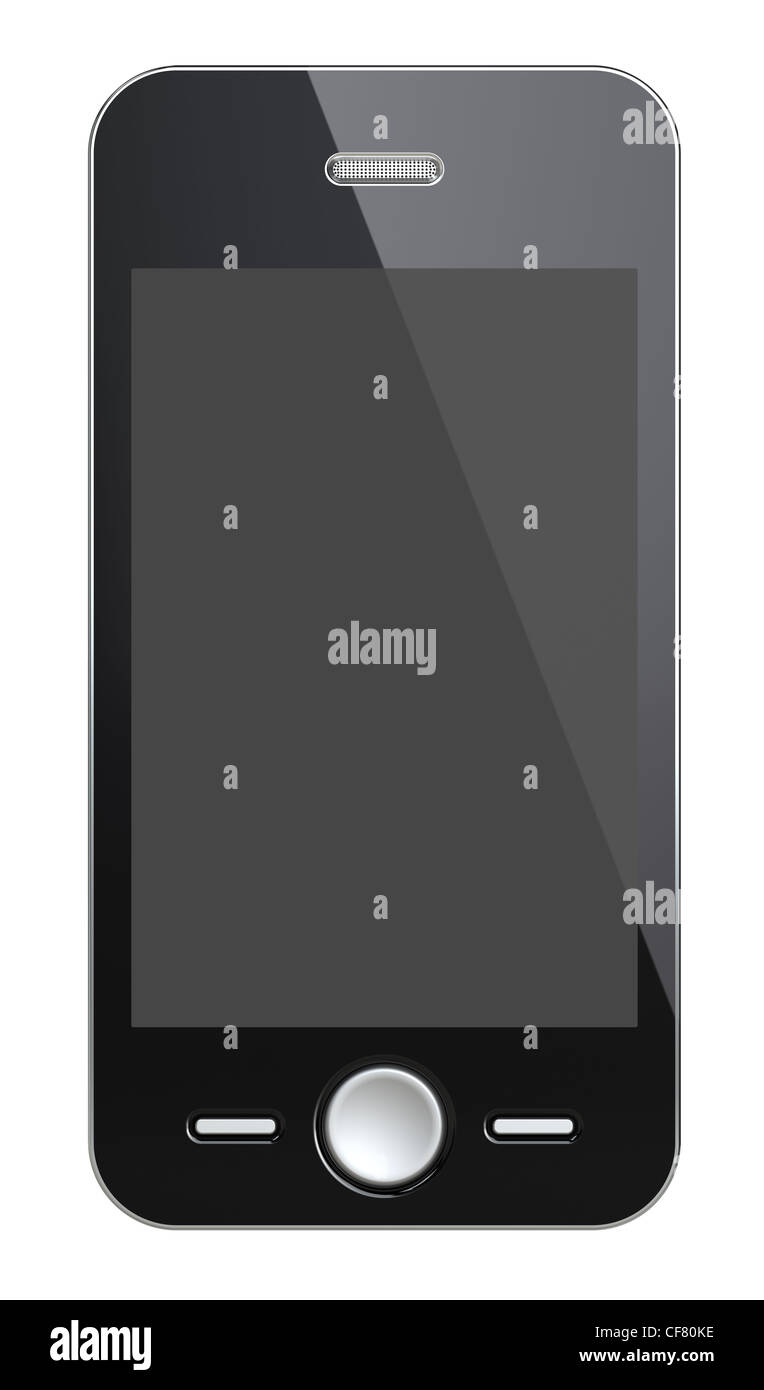 Black Smart Phone with blank Black Screen. Isolated Stock Photo - Alamy
