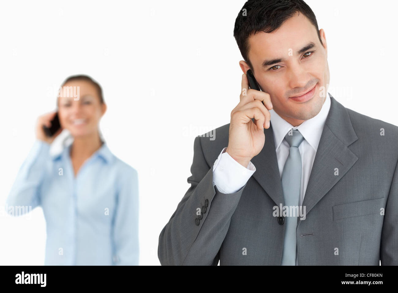 Business partners on the phone Stock Photo - Alamy