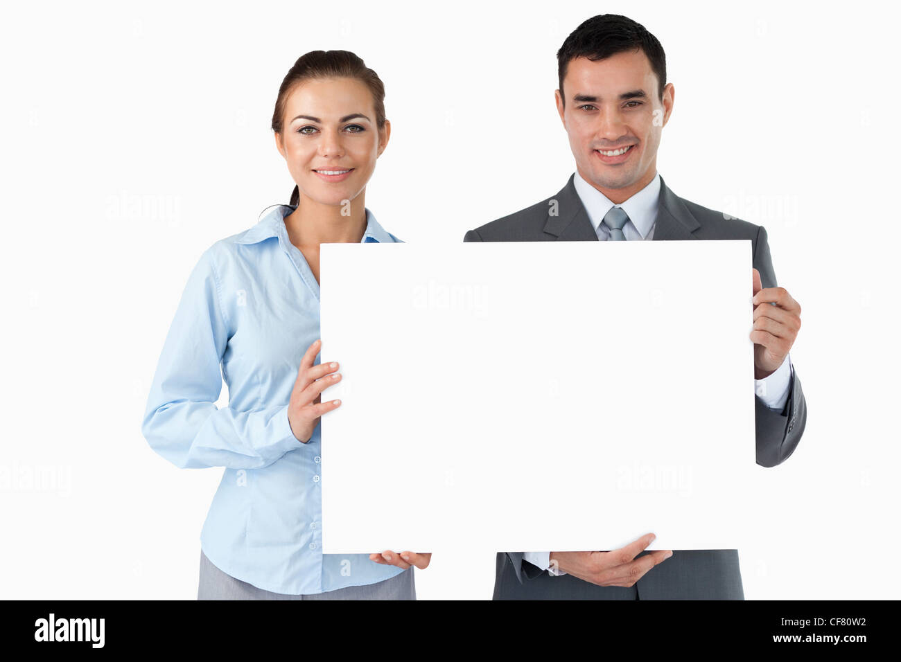 Business woman hold present Cut Out Stock Images & Pictures - Alamy