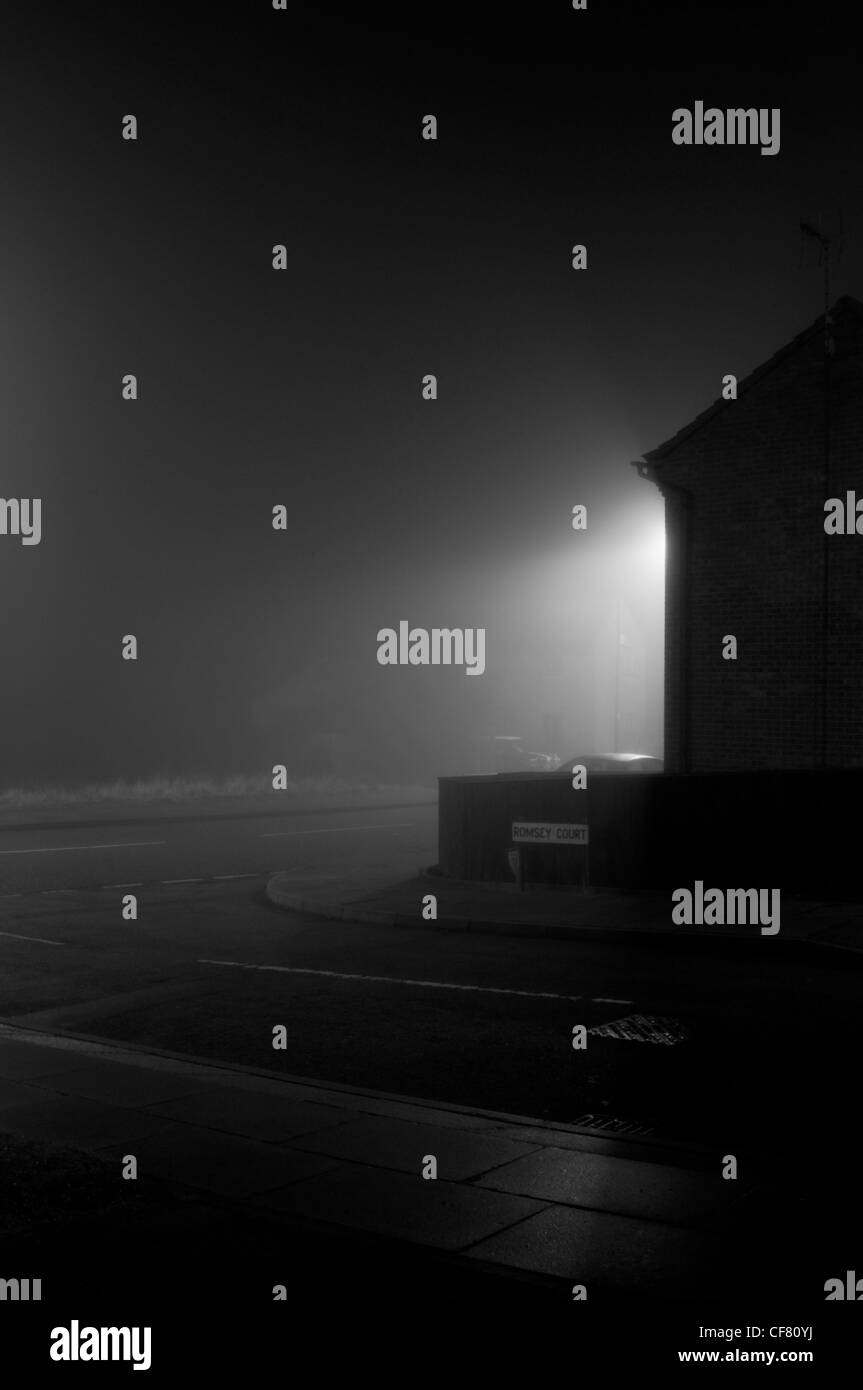 Night street fog Stock Photo - Alamy