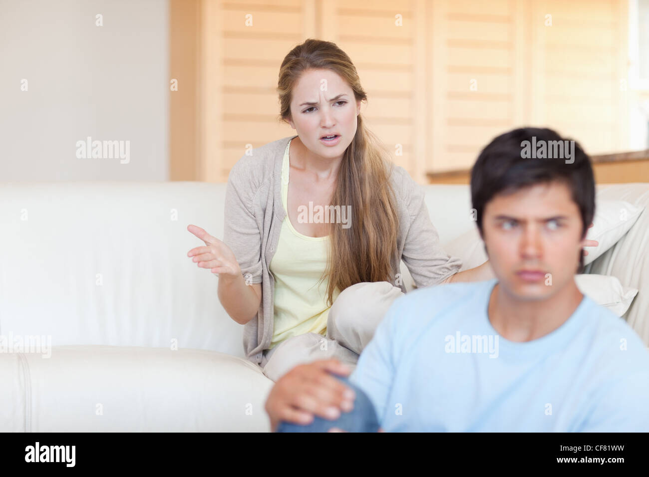 Upset young couple arguing Stock Photo - Alamy