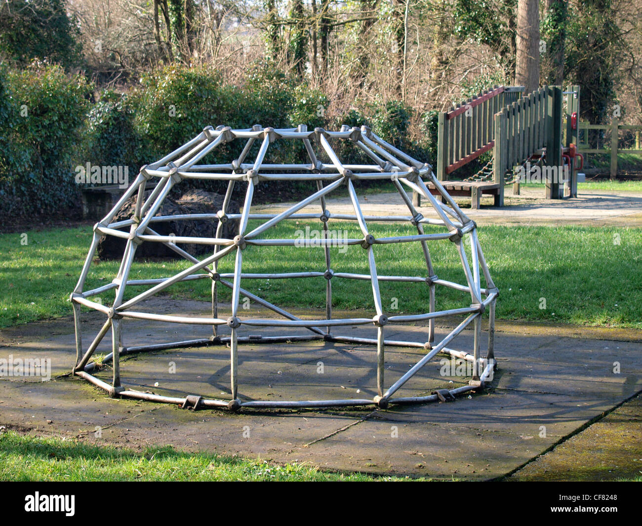Climbing frame in a play park, Cornwall, UK Stock Photo - Alamy