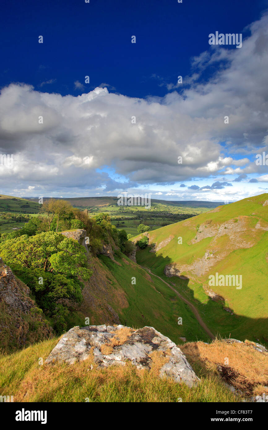 Summer Cave Dale Peveril Castle, Castleton village, Hope Valley, Peak ...