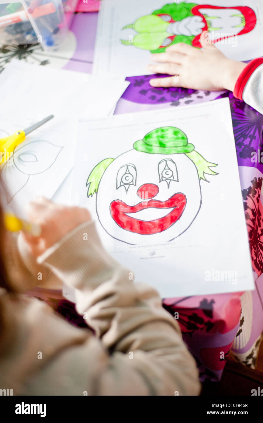 children's hand draw clown Stock Photo - Alamy