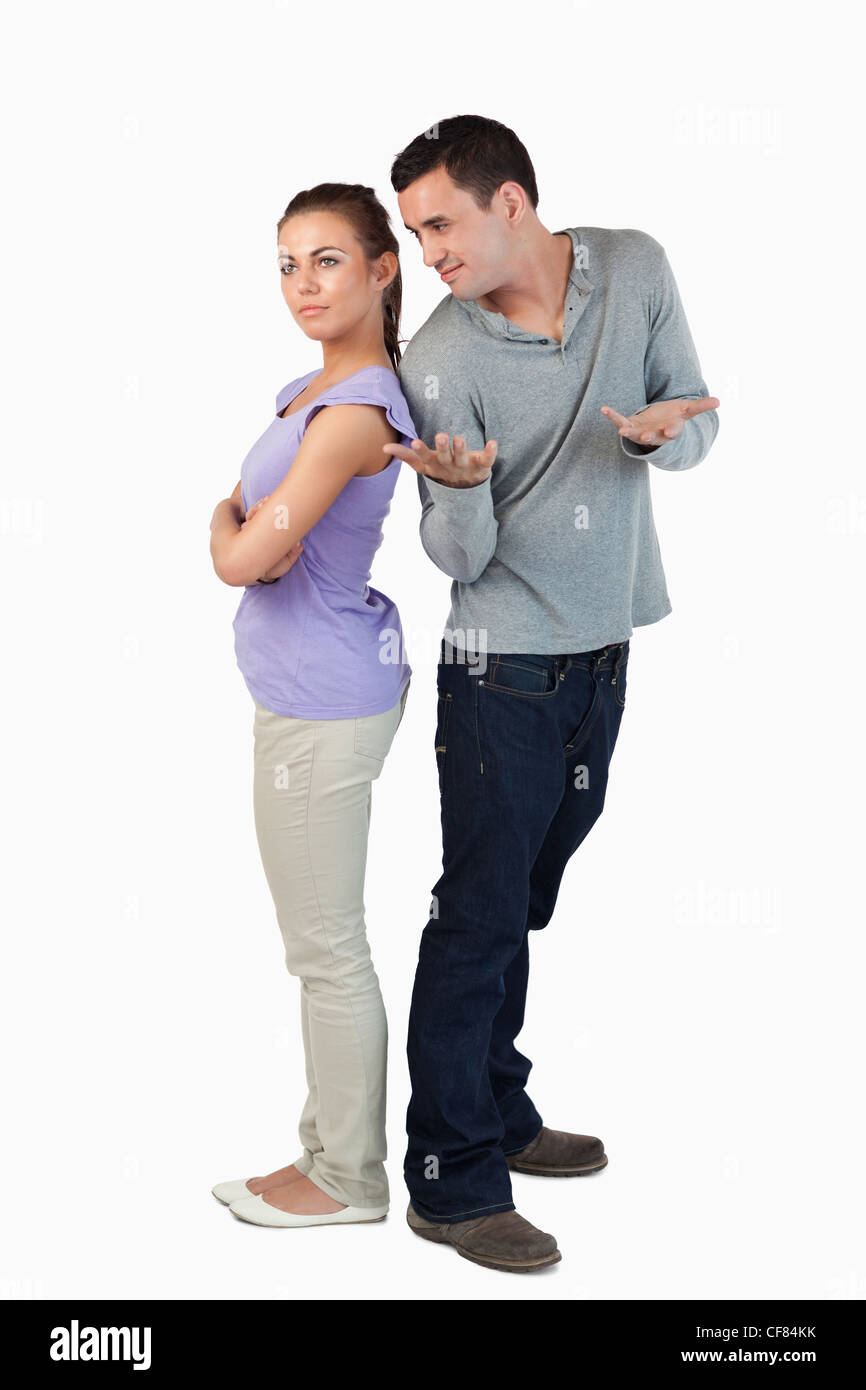 Young couple having stress Stock Photo - Alamy
