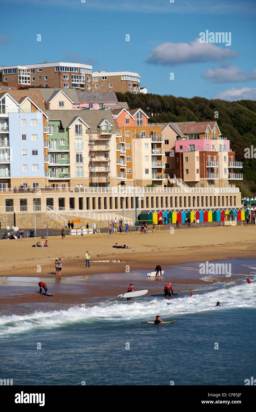 surfers at Boscombe beach in September Stock Photo - Alamy