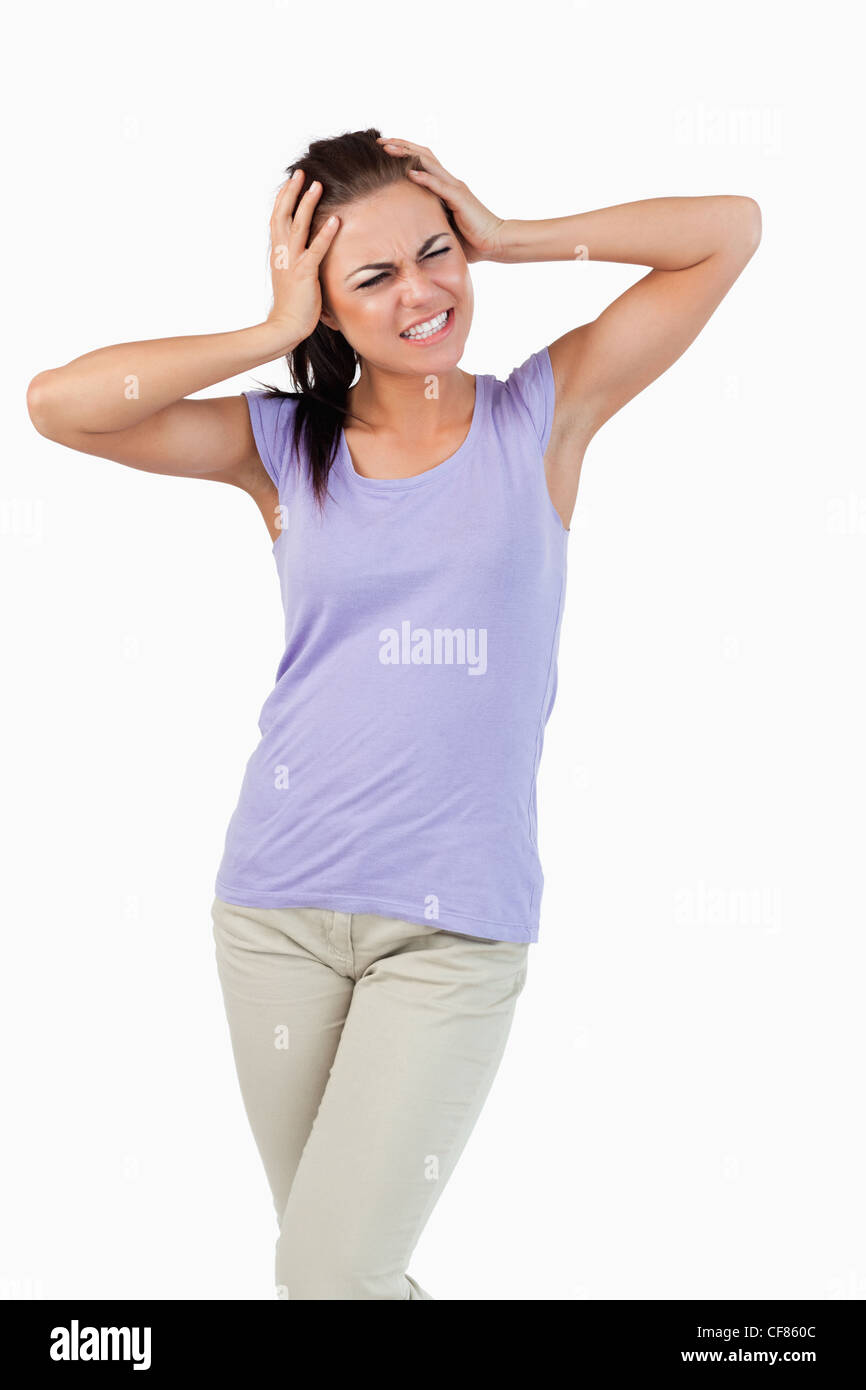 Face sad sick young woman Cut Out Stock Images & Pictures - Alamy