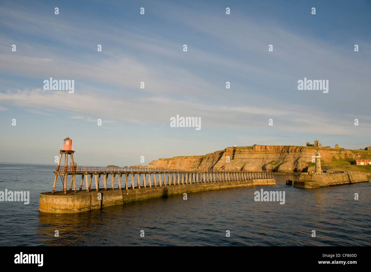 Whitby town harbour panorama hi-res stock photography and images - Alamy