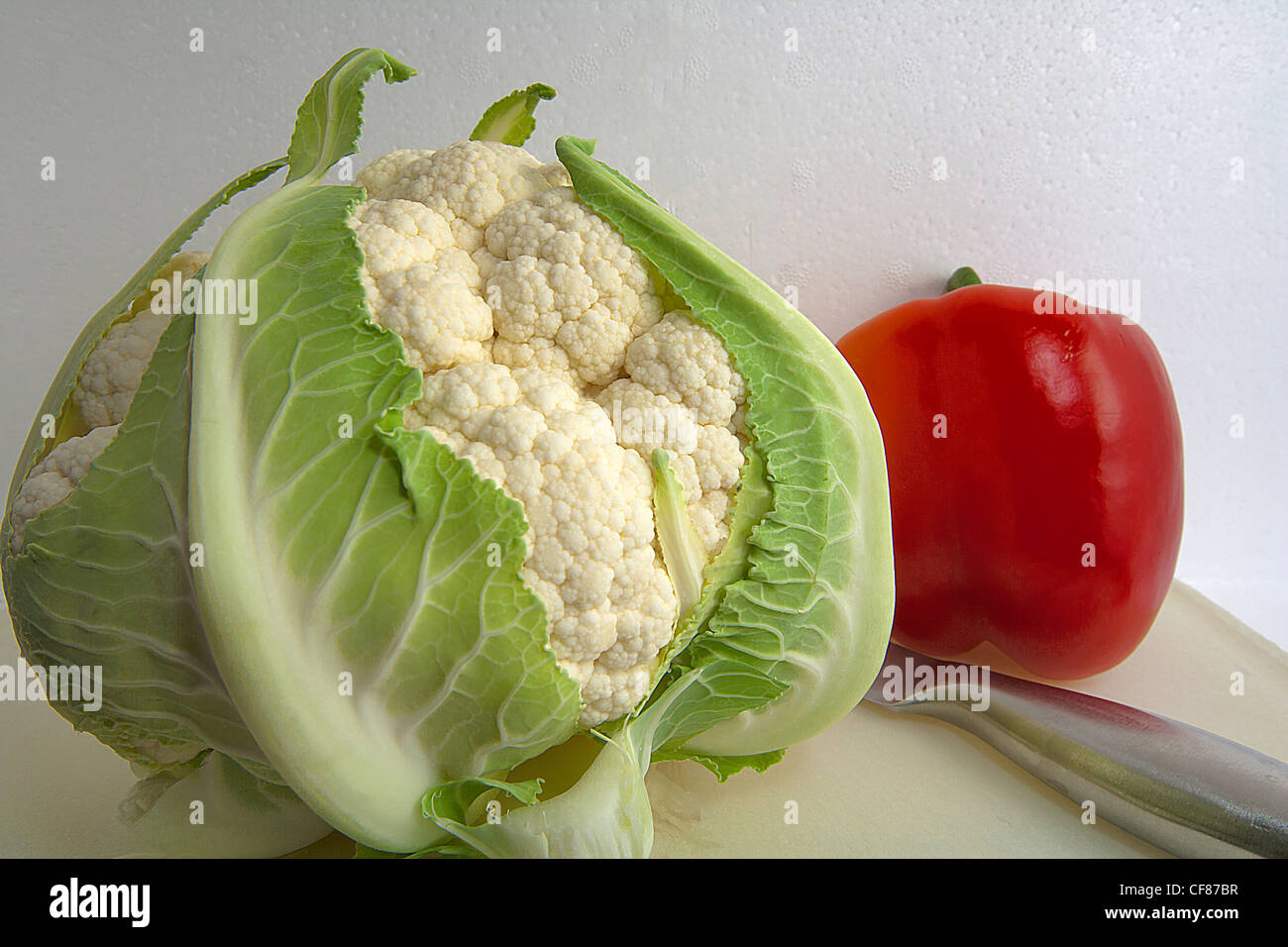 Cauliflower,and red pepper London, England; UK; Europe Stock Photo - Alamy